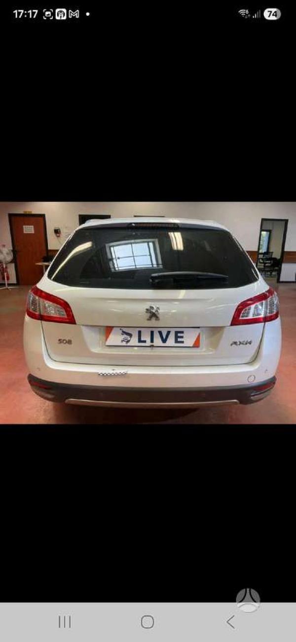 White Peugeot 508 RXH 2013 in Sirvintos, with an engine capacity of 2.00 L and mileage of 191 thousand km for 5999 €, photo 10 on AUTOMOTO.COM.LV