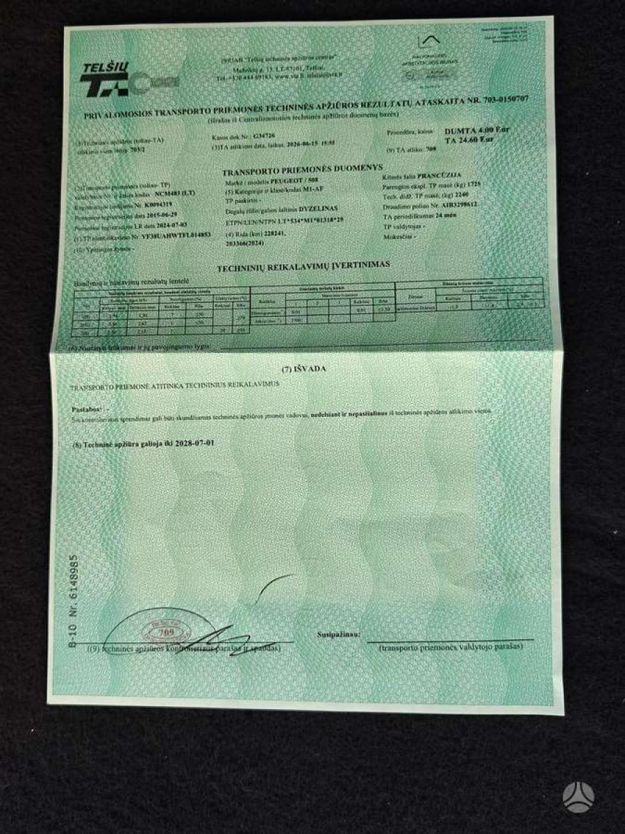 Белый Пежо 508 РХН 2015 в Мажейкяй, объемом двигателя 2.00 л и пробегом 228 тыс. км за 7950 €, фото 22 на AUTOMOTO.COM.LV