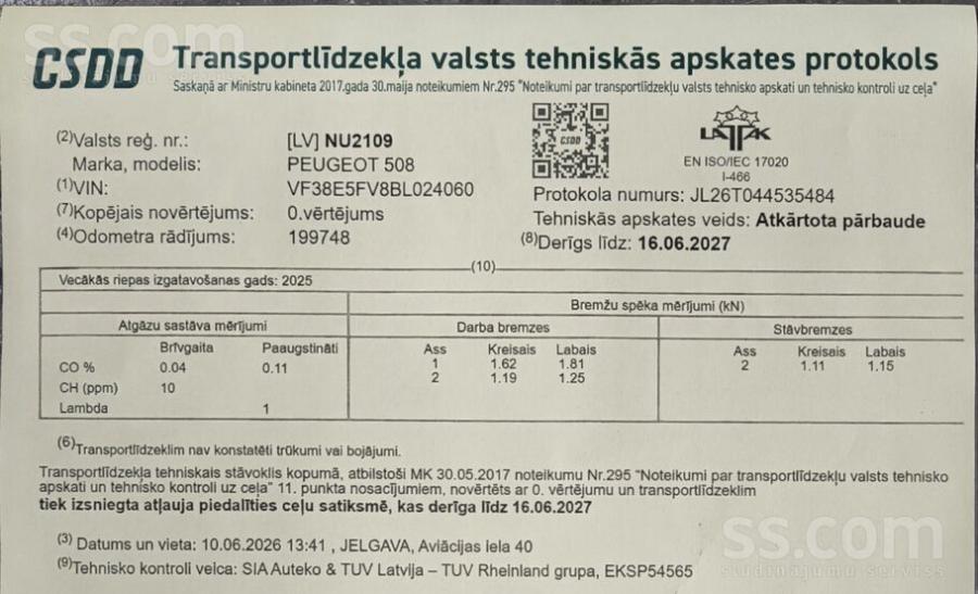 Пежо 508 2011 в Елгава, объемом двигателя 1.60 л и пробегом 0 тыс. км за 3750 €, фото 20 на AUTOMOTO.COM.LV