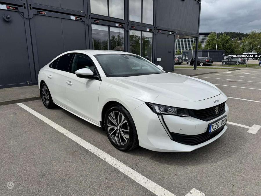 White Peugeot 508 2019 in Vilnius, with an engine capacity of 2.00 L and mileage of 123 thousand km for 18800 €, photo 1 on AUTOMOTO.COM.LV