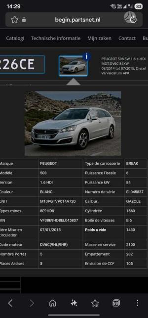 Balts Peugeot 508 2015 Tauragė, ar dzinēja tilpumu 1.56 L un nobraukumu 300 tūkst. km par 4200 €, foto 18 vietnē AUTOMOTO.COM.LV