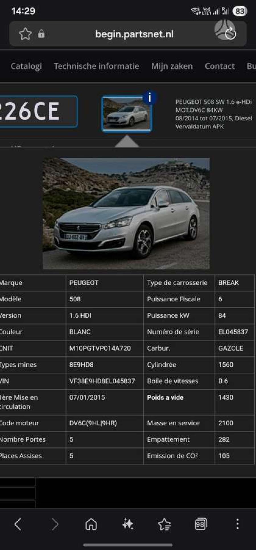 Balts Peugeot 508 2015 Tauragė, ar dzinēja tilpumu 1.56 L un nobraukumu 300 tūkst. km par 4200 €, foto 18 vietnē AUTOMOTO.COM.LV