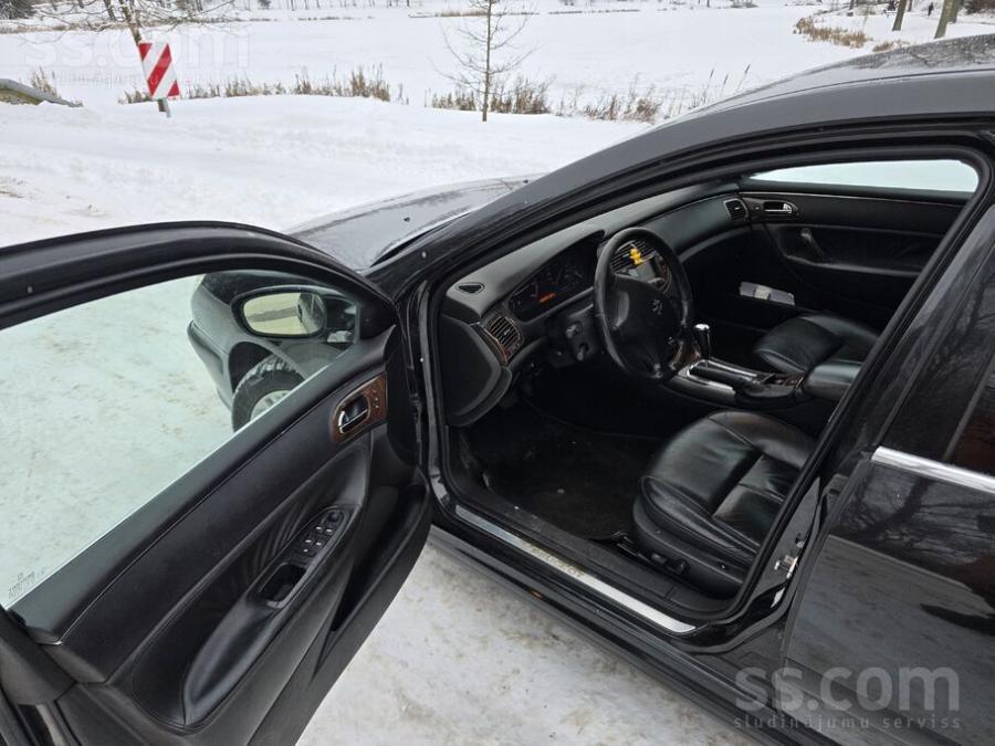 Black Peugeot 607 2004 in Valmiera, with an engine capacity of 2.20 L and mileage of 363 thousand km for 2500 €, photo 6 on AUTOMOTO.COM.LV