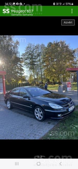 Black Peugeot 607 2008 in Riga, with an engine capacity of 2.70 L and mileage of 0 thousand km for 3000 €, photo  on AUTOMOTO.COM.LV