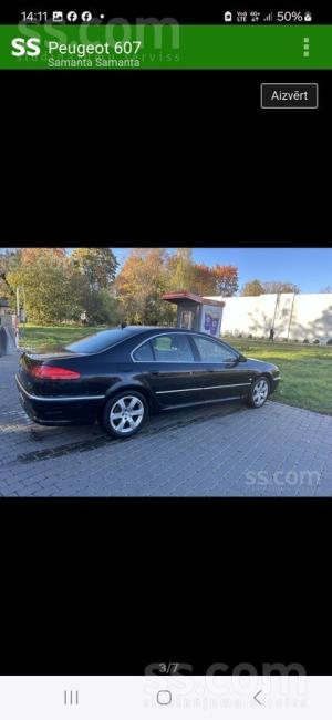 Melns Peugeot 607 2008 Rīga, ar dzinēja tilpumu 2.70 L un nobraukumu 0 tūkst. km par 2000 €, foto 3 vietnē AUTOMOTO.COM.LV
