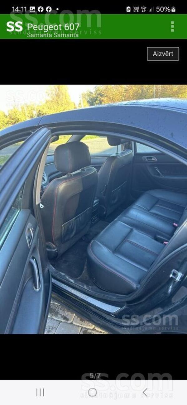 Melns Peugeot 607 2008 Rīga, ar dzinēja tilpumu 2.70 L un nobraukumu 0 tūkst. km par 3000 €, foto 5 vietnē AUTOMOTO.COM.LV
