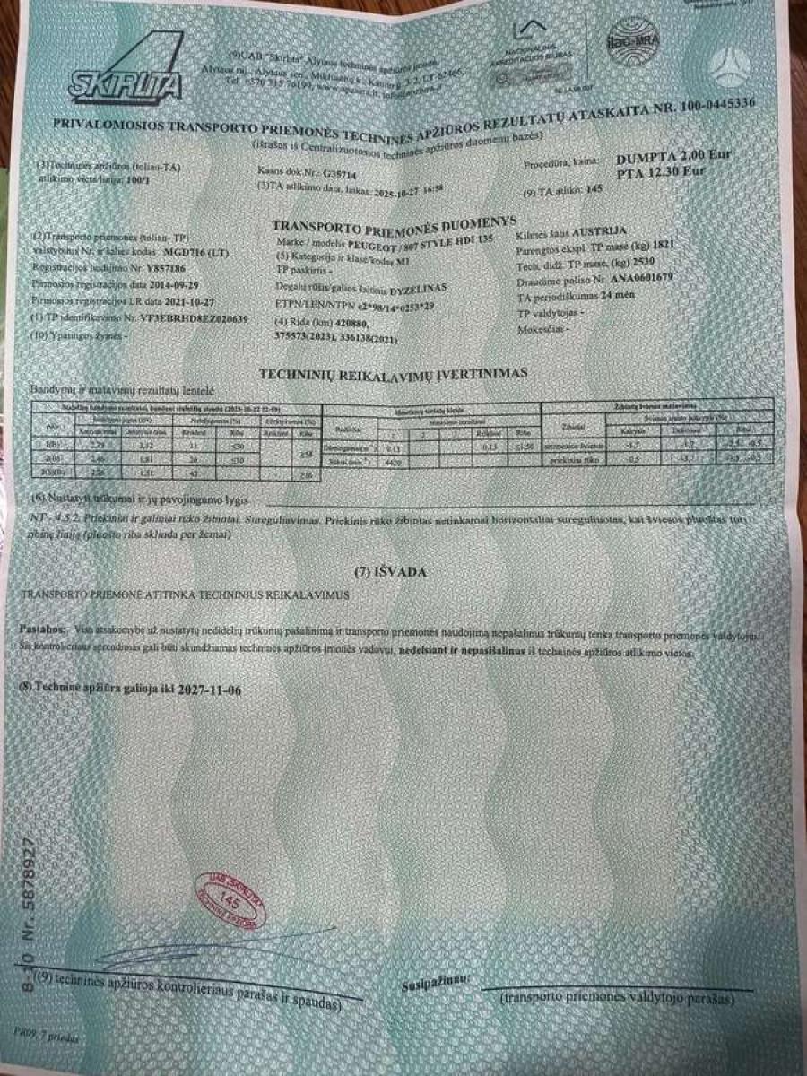 Зеленый Пежо 807 2014 в Каунас, объемом двигателя 2.00 л и пробегом 428 тыс. км за 3200 €, фото 10 на AUTOMOTO.COM.LV