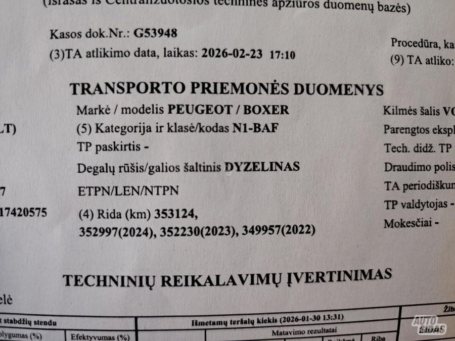 Пежо Boxer 2004 в Мариямполе, объемом двигателя 2.80 л и пробегом 365 тыс. км за 2000 €, фото 18 на AUTOMOTO.COM.LV