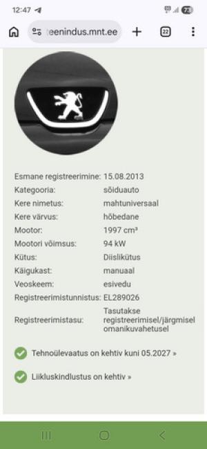 Peugeot Expert 2013 in Tallinn, with an engine capacity of 2.00 L and mileage of 197 thousand km for 6999 €, photo 10 on AUTOMOTO.COM.LV