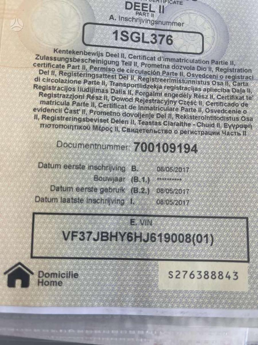 Серый Пежо Partner 2017 в Каунас, объемом двигателя 1.56 л и пробегом 200 тыс. км за 6550 €, фото 22 на AUTOMOTO.COM.LV