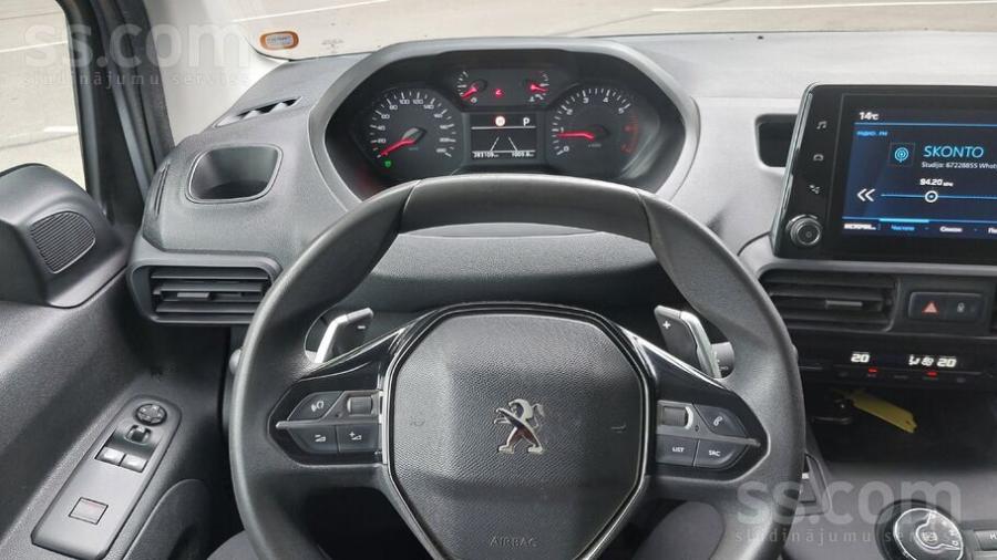 Grey Peugeot Partner 2019 in Aluksne, with an engine capacity of 1.50 L and mileage of 0 thousand km for 9300 €, photo 20 on AUTOMOTO.COM.LV