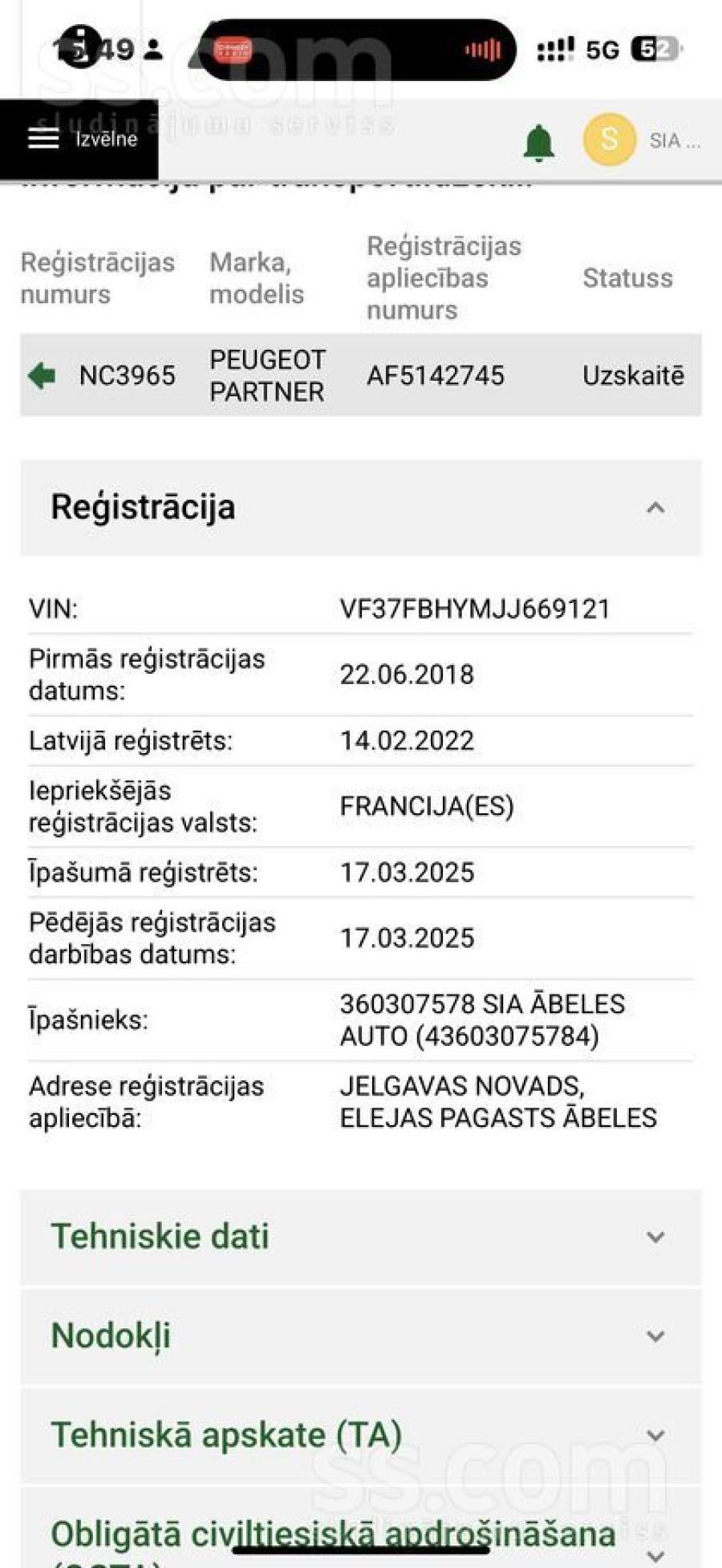 Белый Пежо Partner 2018 в Рига, объемом двигателя 1.60 л и пробегом 280 тыс. км за 6100 €, фото 17 на AUTOMOTO.COM.LV
