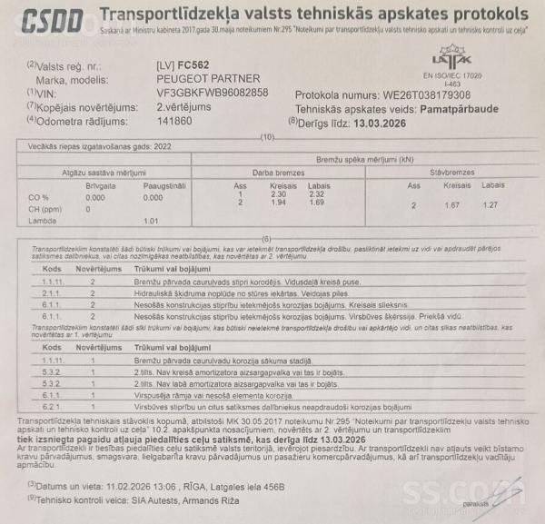 Balts Peugeot Partner 2004 Rīga, ar dzinēja tilpumu 1.40 L un nobraukumu 142 tūkst. km par 550 €, foto 4 vietnē AUTOMOTO.COM.LV