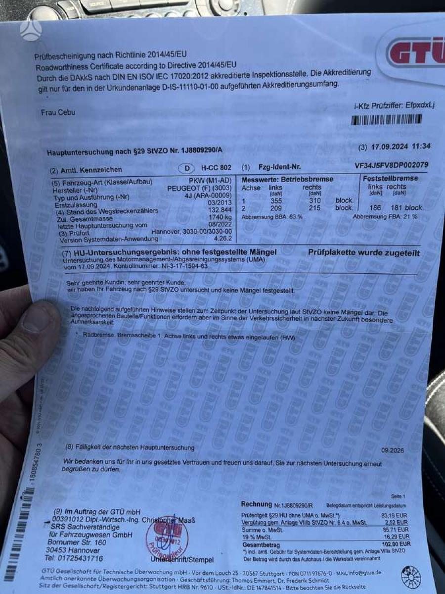 Balts Peugeot RCZ 2013 Panevēža, ar dzinēja tilpumu 1.60 L un nobraukumu 147 tūkst. km par 5850 €, foto 17 vietnē AUTOMOTO.COM.LV