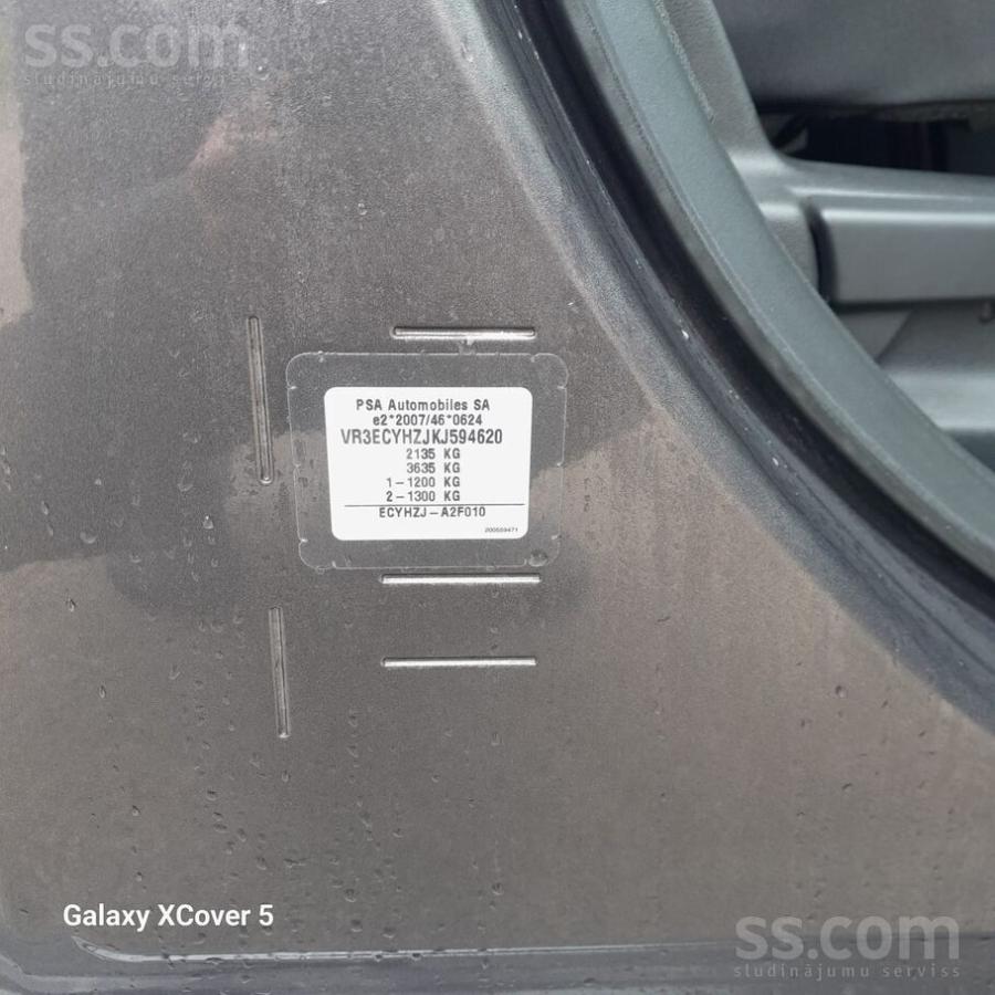 Grey Peugeot Rifter 2019 in Limbazi, with an engine capacity of 1.50 L and mileage of 146 thousand km for 13900 €, photo 24 on AUTOMOTO.COM.LV