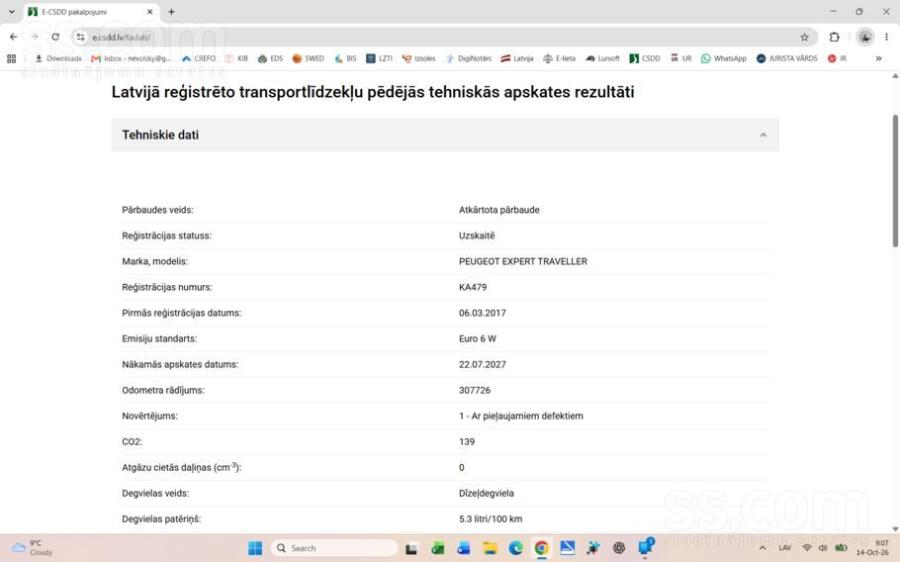 Коричневый Пежо Traveller 2017 в Елгава, объемом двигателя 2.00 л и пробегом 310 тыс. км за 10500 €, фото 10 на AUTOMOTO.COM.LV