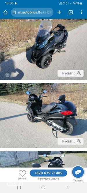 Piaggio MP3 2012 in Telschi, with an engine capacity of 0.00 L and mileage of 0 thousand km for 1050 €, photo  on AUTOMOTO.COM.LV