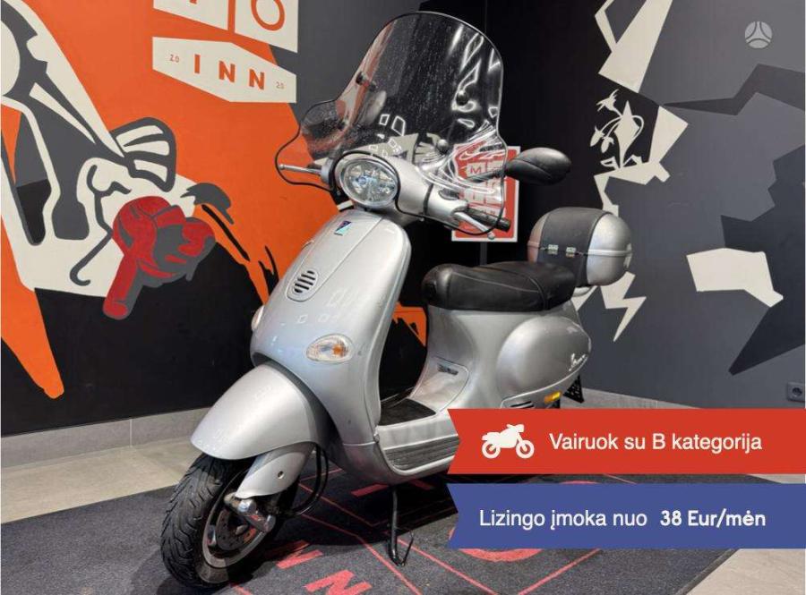 Grey Piaggio Vespa 2004 in Vilnius, with an engine capacity of 0.13 L and mileage of 16 thousand km for 1799 €, photo 1 on AUTOMOTO.COM.LV