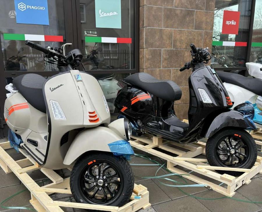 White Piaggio Vespa 2026 in Vilnius, with an engine capacity of 0.13 L and mileage of 0 thousand km for 6249 €, photo 14 on AUTOMOTO.COM.LV