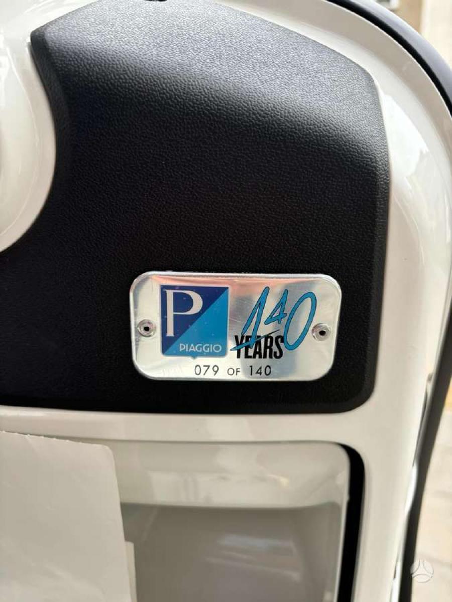 White Piaggio Vespa 2026 in Vilnius, with an engine capacity of 0.13 L and mileage of 0 thousand km for 6249 €, photo 18 on AUTOMOTO.COM.LV