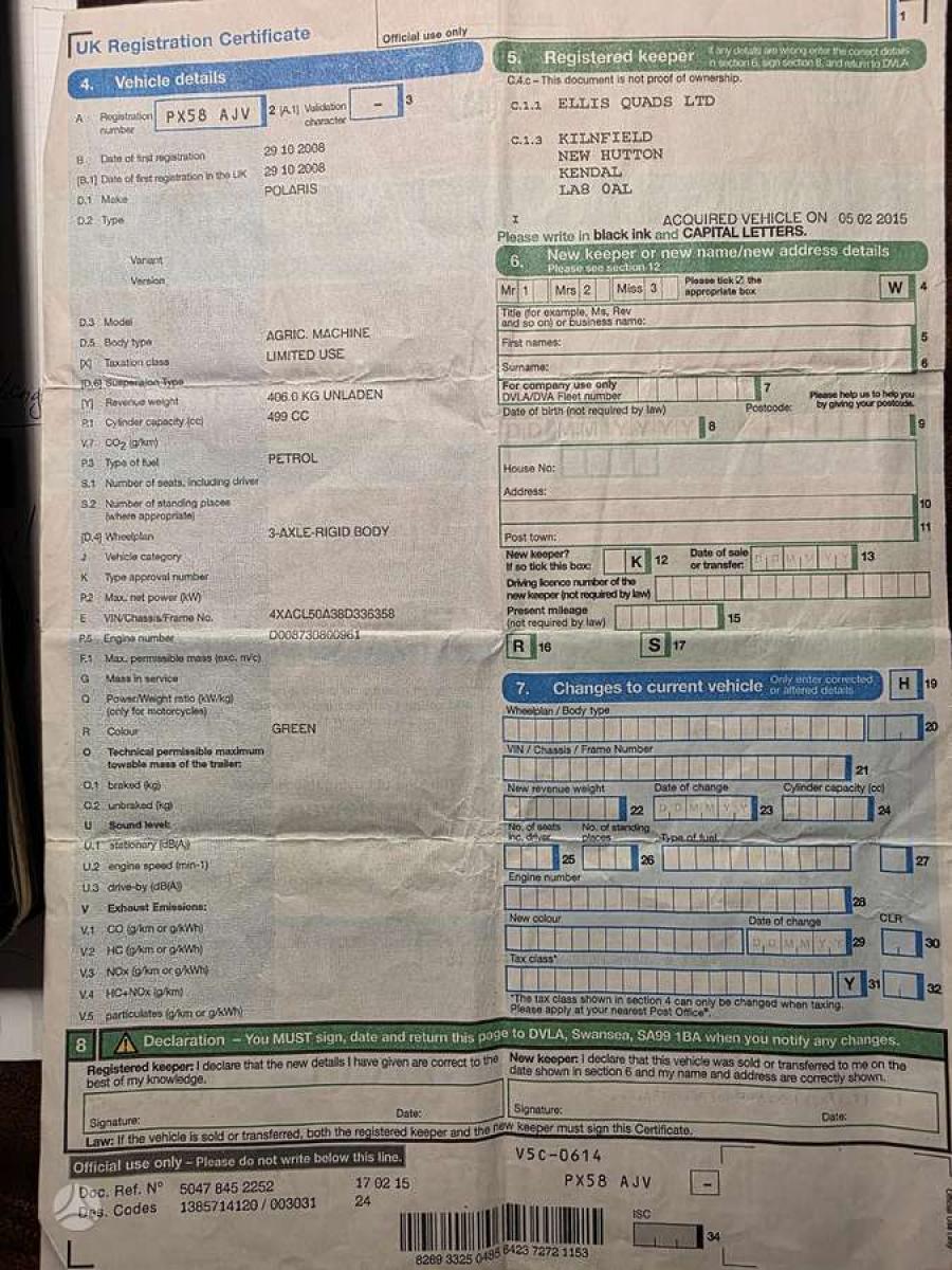 Polaris Sportsman 2008 in Klaipeda, with an engine capacity of 0.50 L and mileage of 15 thousand km for 6800 €, photo 9 on AUTOMOTO.COM.LV