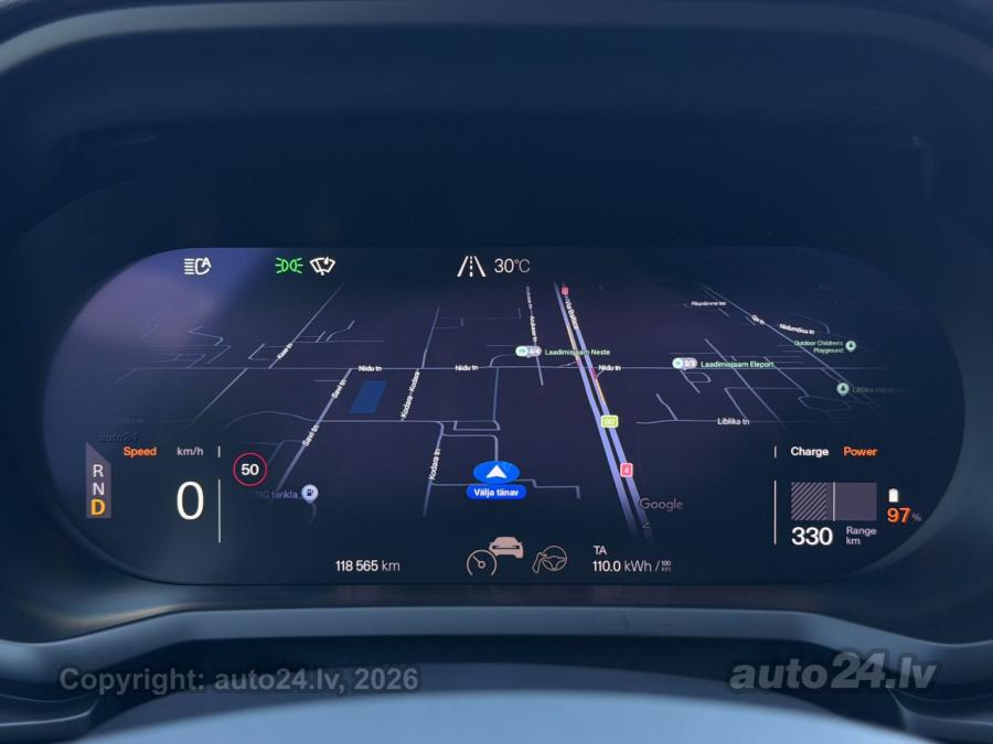 Black Polestar 2 2021 in Parnu, with an engine capacity of 0.00 L and mileage of 119 thousand km for 27900 €, photo 23 on AUTOMOTO.COM.LV