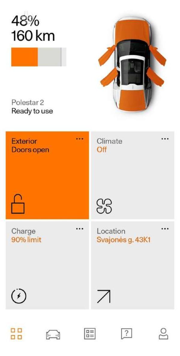 Черный Polestar 2 2023 в Клайпеда, объемом двигателя 0.00 л и пробегом 80 тыс. км за 24700 €, фото 10 на AUTOMOTO.COM.LV