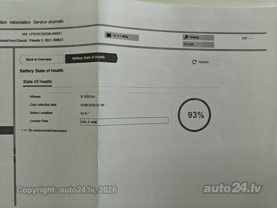Balts Polestar 2 2021 Tartu, ar dzinēja tilpumu 0.00 L un nobraukumu 88 tūkst. km par 25999 €, foto 22 vietnē AUTOMOTO.COM.LV