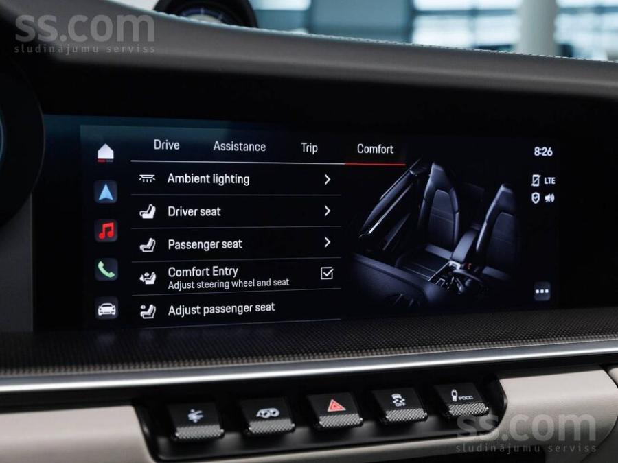 Черный Порше 911 2023 в Рига, объемом двигателя 3.00 л и пробегом 52 тыс. км за 150000 €, фото 26 на AUTOMOTO.COM.LV