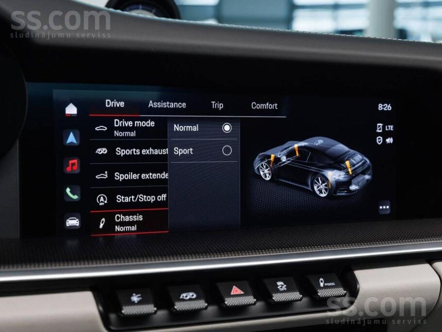 Черный Порше 911 2023 в Рига, объемом двигателя 3.00 л и пробегом 52 тыс. км за 150000 €, фото 30 на AUTOMOTO.COM.LV