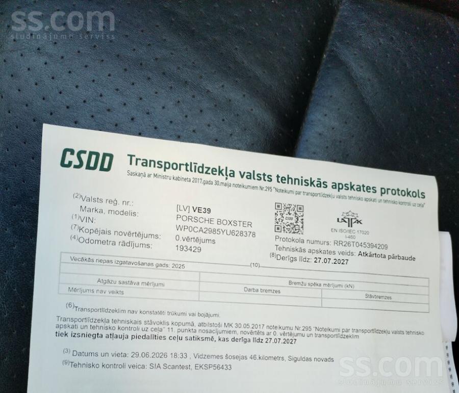 Melns Porsche Boxster 2000 Rīga, ar dzinēja tilpumu 2.70 L un nobraukumu 194 tūkst. km par 10900 €, foto 16 vietnē AUTOMOTO.COM.LV