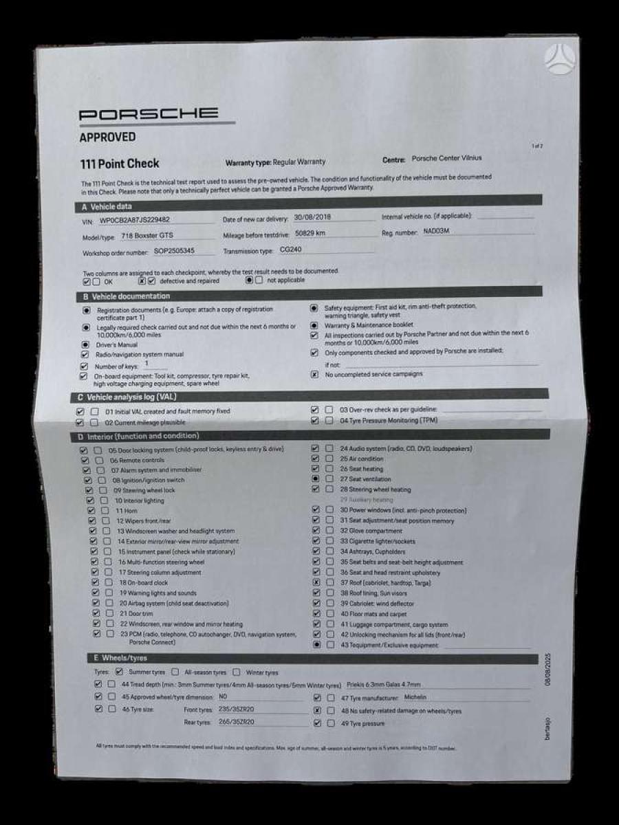 Sarkans Porsche Boxster 2018 Viļņa, ar dzinēja tilpumu 2.50 L un nobraukumu 53 tūkst. km par 59000 €, foto 35 vietnē AUTOMOTO.COM.LV
