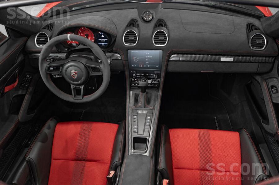 Red Porsche Boxster 2024 in Riga, with an engine capacity of 4.00 L and mileage of 23 thousand km for 145000 €, photo 12 on AUTOMOTO.COM.LV