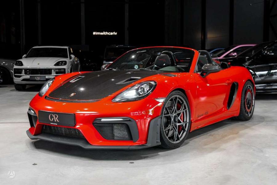 Red Porsche Boxster 2024 in Riga, with an engine capacity of 4.00 L and mileage of 23 thousand km for 145000 €, photo 1 on AUTOMOTO.COM.LV