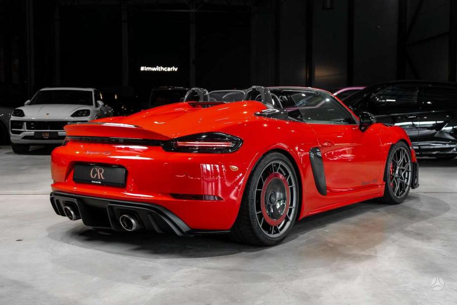 Red Porsche Boxster 2024 in Riga, with an engine capacity of 4.00 L and mileage of 23 thousand km for 145000 €, photo 5 on AUTOMOTO.COM.LV