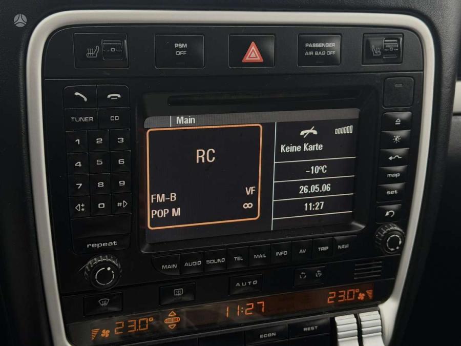 Black Porsche Cayenne 2006 in Rokiskis, with an engine capacity of 4.51 L and mileage of 173 thousand km for 4450 €, photo 29 on AUTOMOTO.COM.LV