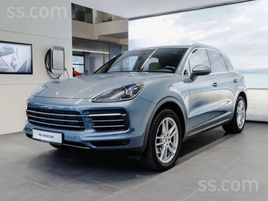 Blue Porsche Cayenne 2019 in Riga, with an engine capacity of 3.00 L and mileage of 92 thousand km for 39000 €, photo 1 on AUTOMOTO.COM.LV