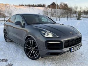 Grey Porsche Cayenne Coupe 2019 in Vilnius, with an engine capacity of 3.00 L and mileage of 98 thousand km for 49900 €, photo  on AUTOMOTO.COM.LV