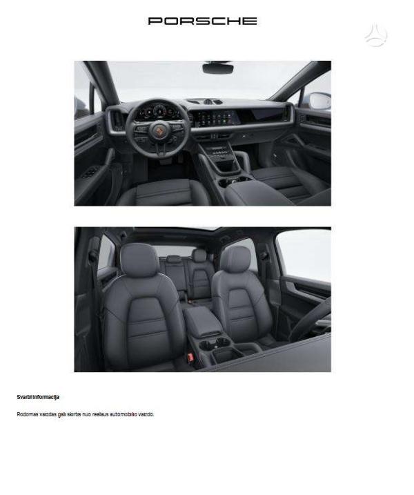 Grey Porsche Cayenne Coupe 2025 in Klaipeda, with an engine capacity of 3.00 L and mileage of 21 thousand km for 108000 €, photo 9 on AUTOMOTO.COM.LV