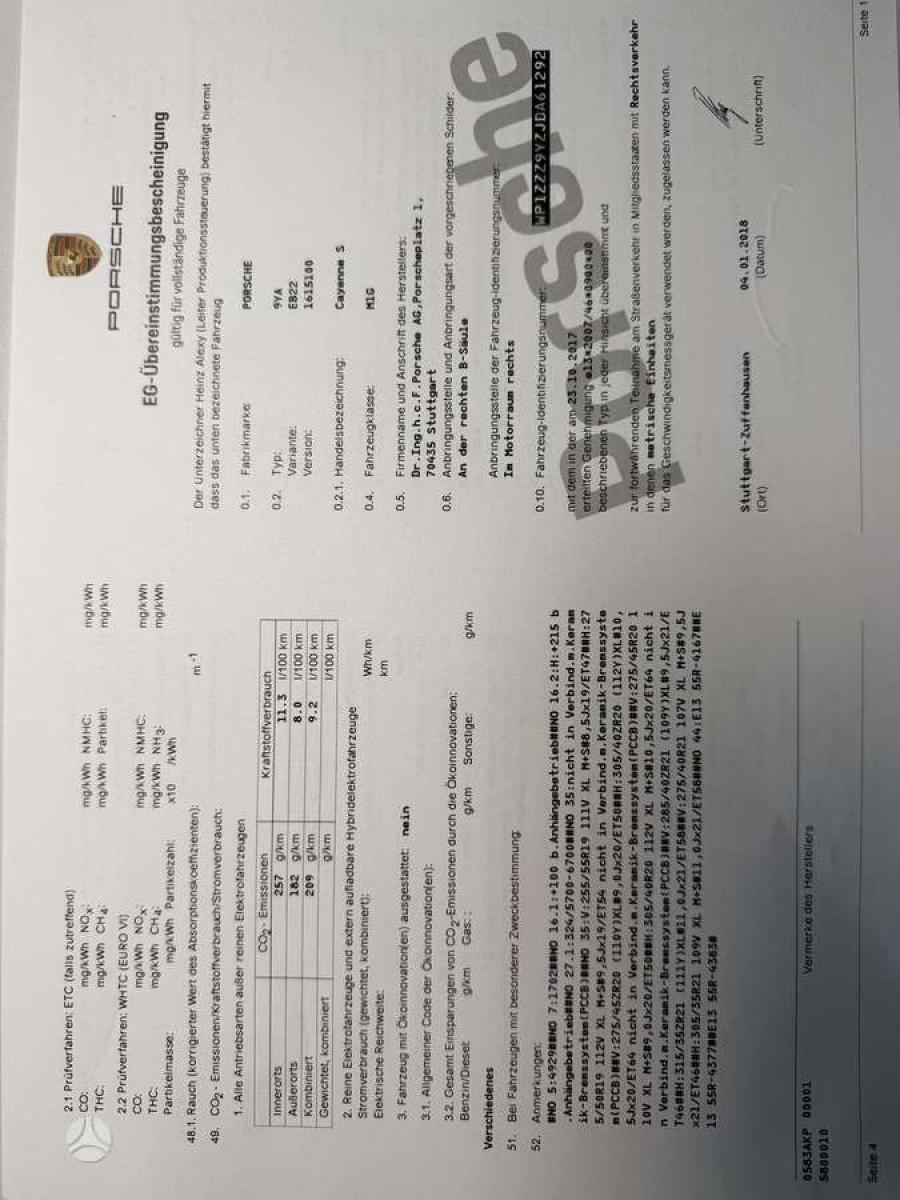 Порше Каен 2018 в Каунас, объемом двигателя 2.89 л и пробегом 175 тыс. км за 42900 €, фото 35 на AUTOMOTO.COM.LV
