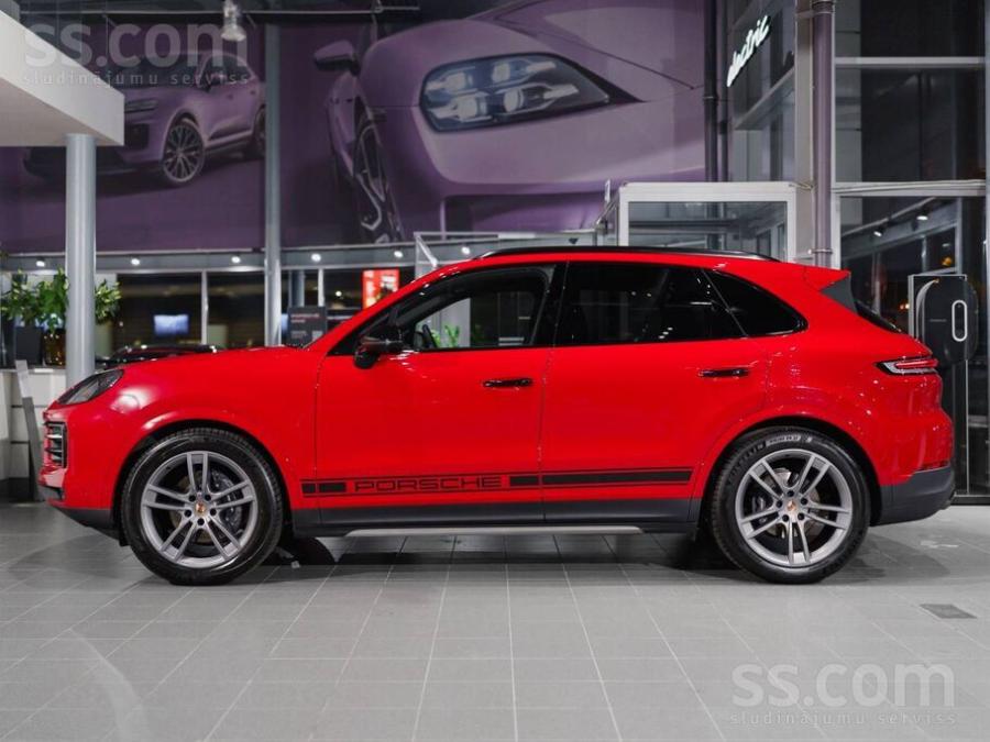 Red Porsche Cayenne 2025 in Riga, with an engine capacity of 3.00 L and mileage of 36 thousand km for 90700 €, photo 3 on AUTOMOTO.COM.LV