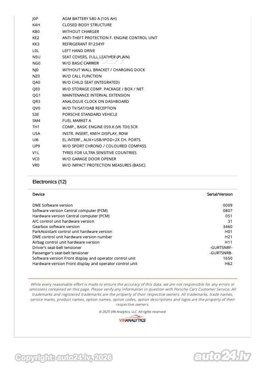 Белый Порше Каен 2017 в Таллин, объемом двигателя 3.00 л и пробегом 194 тыс. км за 27990 €, фото 17 на AUTOMOTO.COM.LV