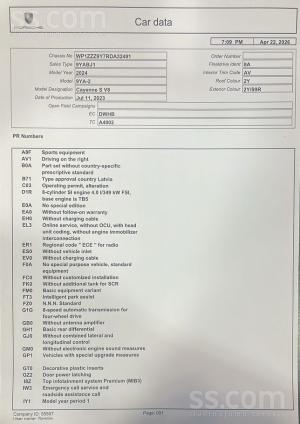 Balts Porsche Cayenne 2023 Rīga, ar dzinēja tilpumu 4.00 L un nobraukumu 40 tūkst. km par 92320 €, foto 13 vietnē AUTOMOTO.COM.LV