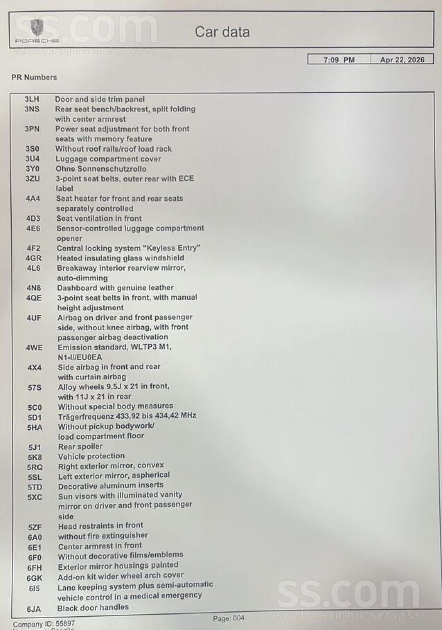 Balts Porsche Cayenne 2023 Rīga, ar dzinēja tilpumu 4.00 L un nobraukumu 40 tūkst. km par 92320 €, foto 16 vietnē AUTOMOTO.COM.LV