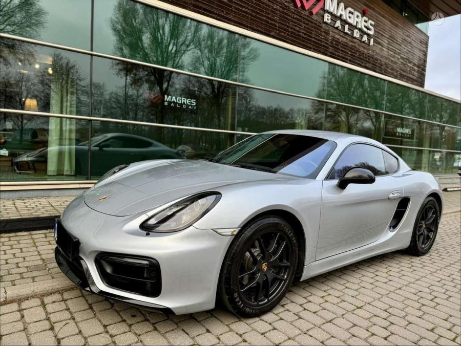 Grey Porsche Cayman 2015 in Klaipeda, with an engine capacity of 2.71 L and mileage of 58 thousand km for 32500 €, photo 1 on AUTOMOTO.COM.LV