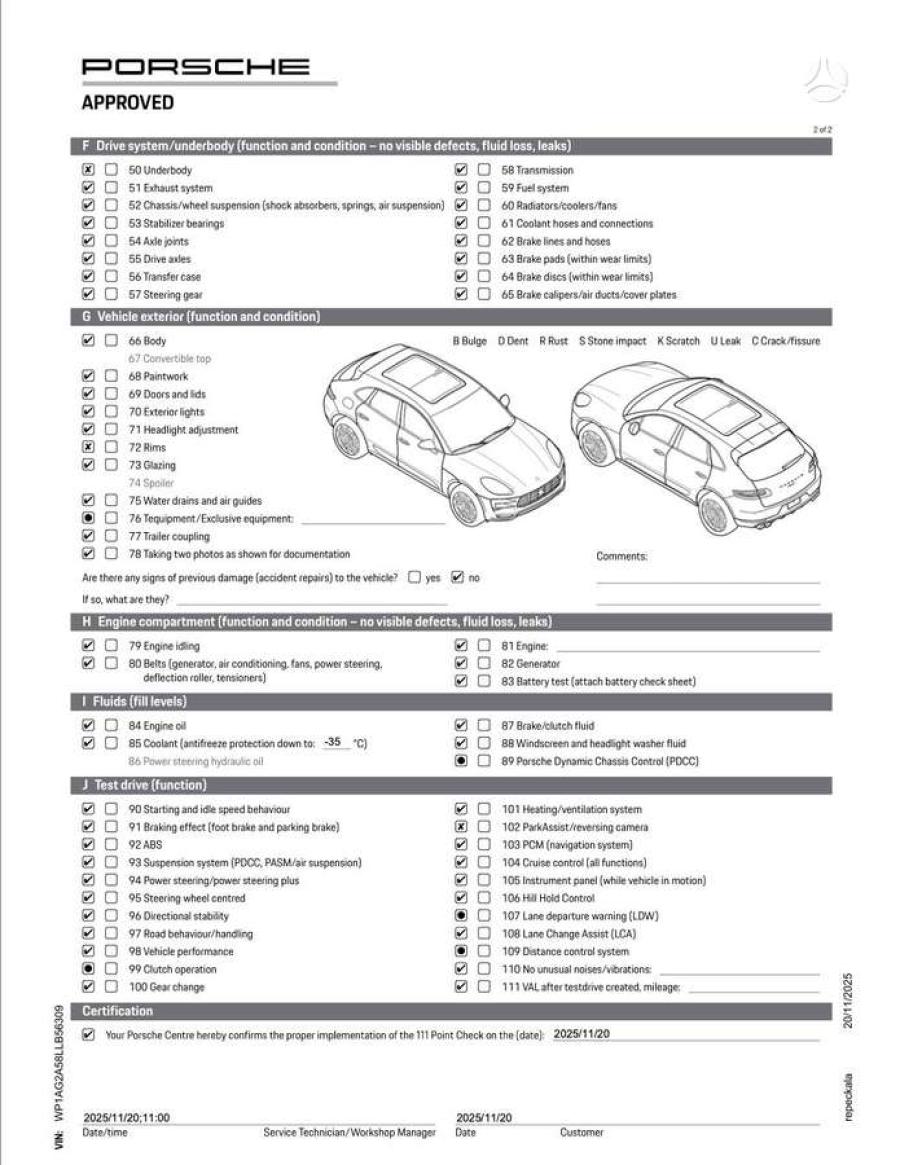 Blue Porsche Macan 2020 in Vilnius, with an engine capacity of 2.98 L and mileage of 81 thousand km for 49990 €, photo 39 on AUTOMOTO.COM.LV