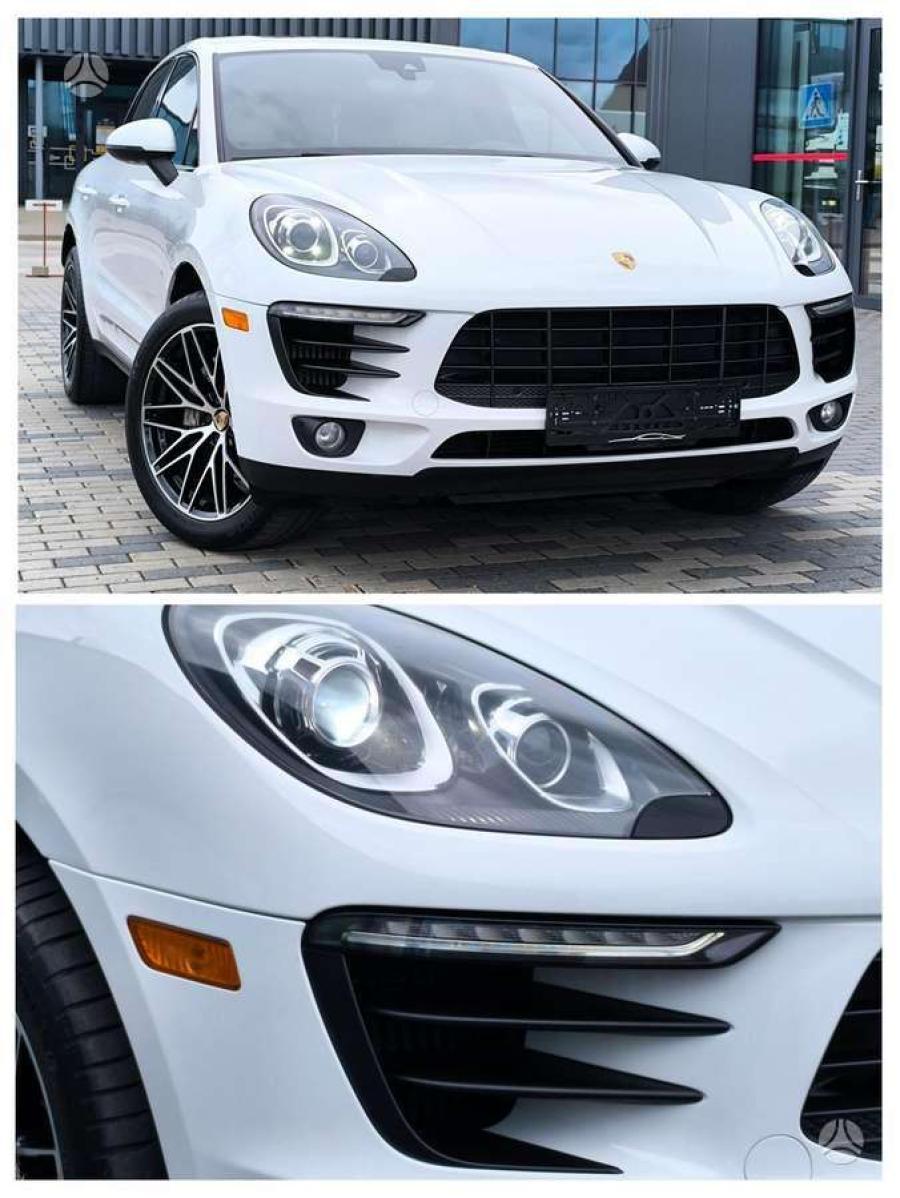 White Porsche Macan 2017 in Siauliai, with an engine capacity of 3.00 L and mileage of 190 thousand km for 23650 €, photo 4 on AUTOMOTO.COM.LV