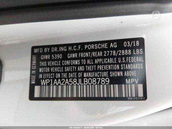 Balts Porsche Macan 2018 Klaipėda, ar dzinēja tilpumu 0.00 L un nobraukumu 72 tūkst. km par 11200 €, foto 9 vietnē AUTOMOTO.COM.LV