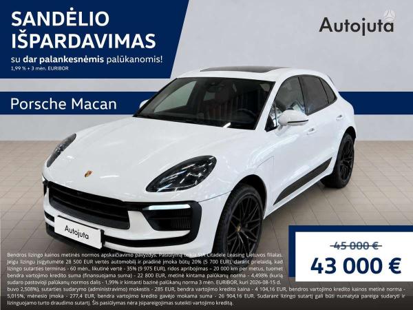 Balts Porsche Macan 2020 Kauņa, ar dzinēja tilpumu 3.00 L un nobraukumu 63 tūkst. km par 43000 €, foto 1 vietnē AUTOMOTO.COM.LV