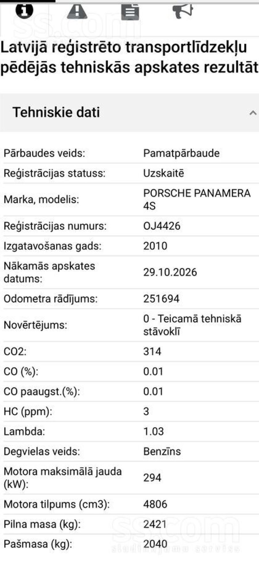 Melns Porsche Panamera 2010 Jelgava, ar dzinēja tilpumu 4.80 L un nobraukumu 252 tūkst. km par 17000 €, foto 26 vietnē AUTOMOTO.COM.LV